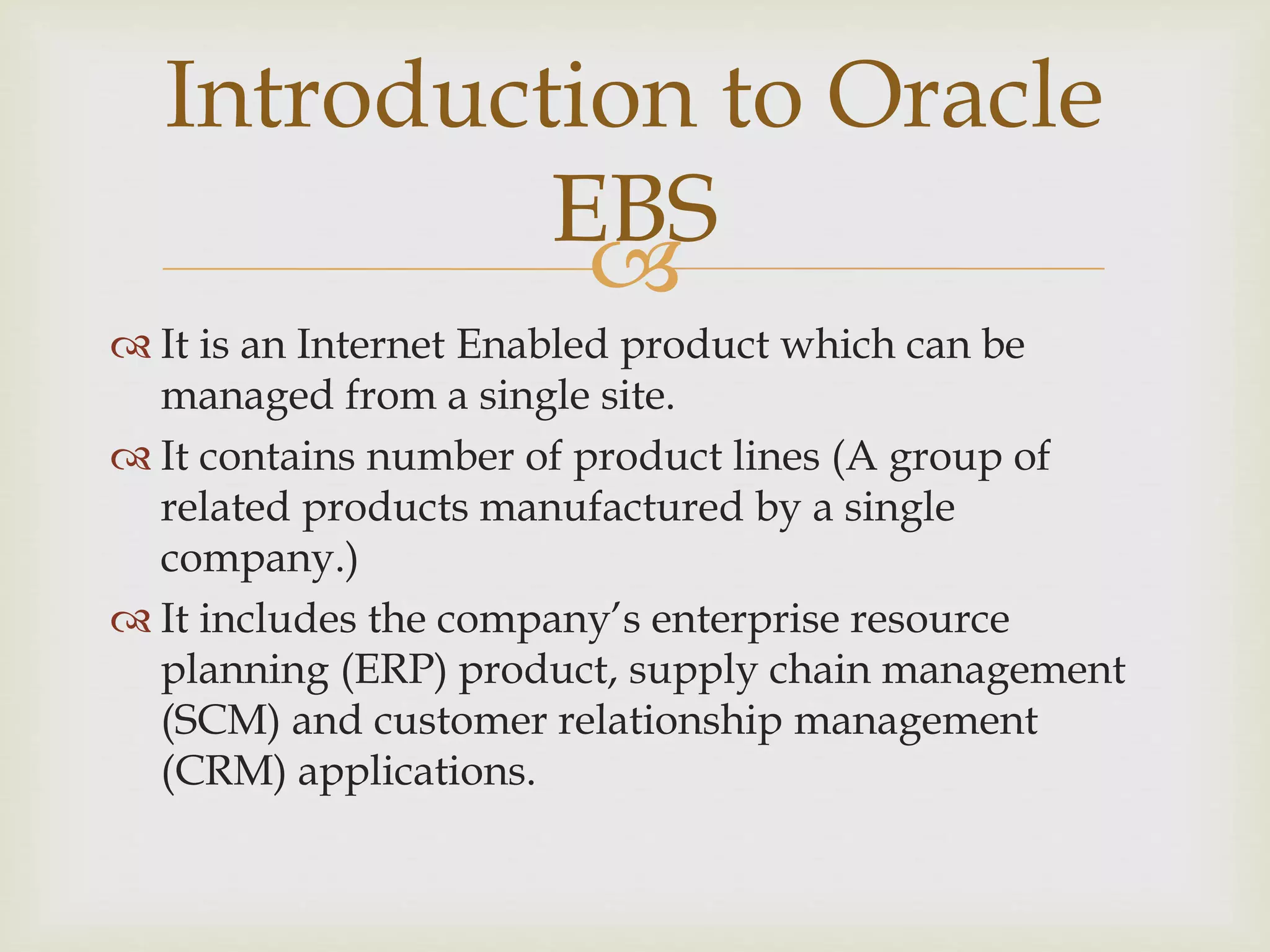 Oracle Enterprise Resource Planning | PPTX
