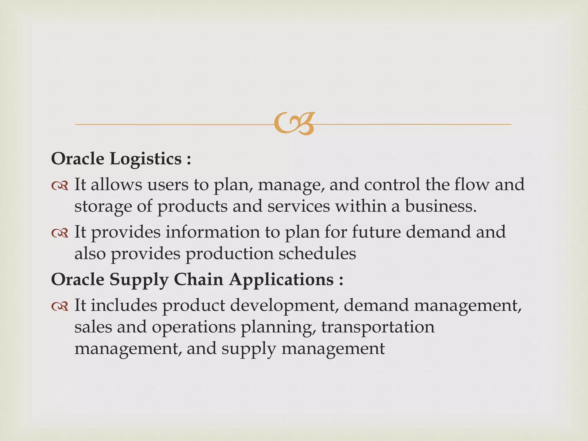 Oracle Enterprise Resource Planning | PPTX