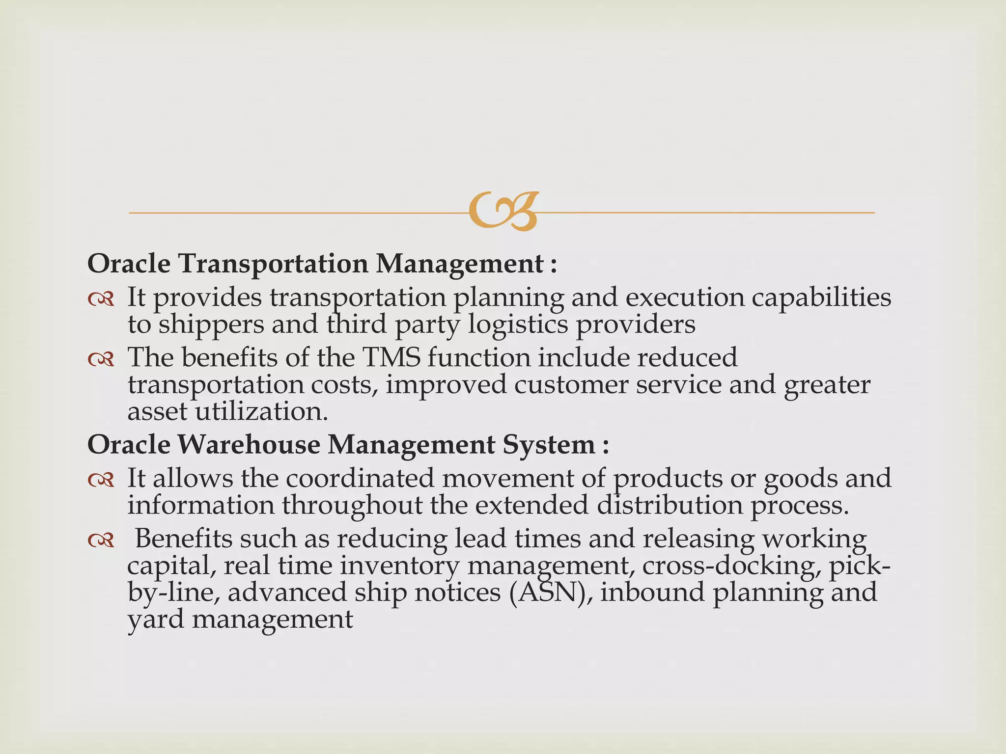 Oracle Enterprise Resource Planning | PPTX