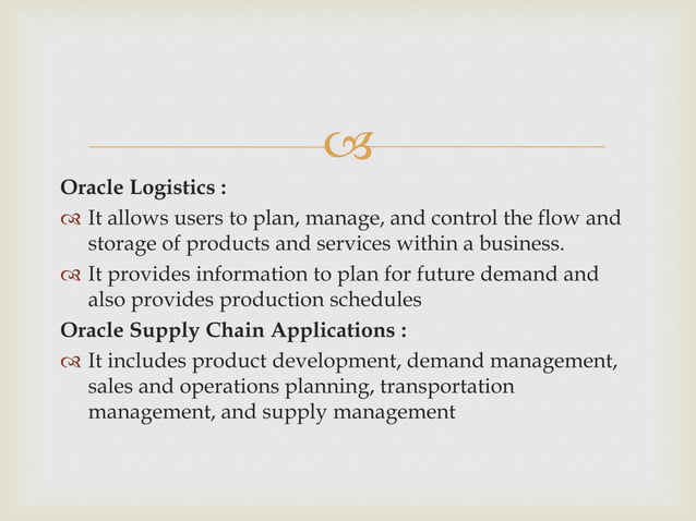 Oracle Enterprise Resource Planning | PPTX