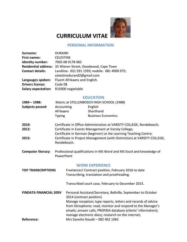 updated CV Celestine Durand | DOC