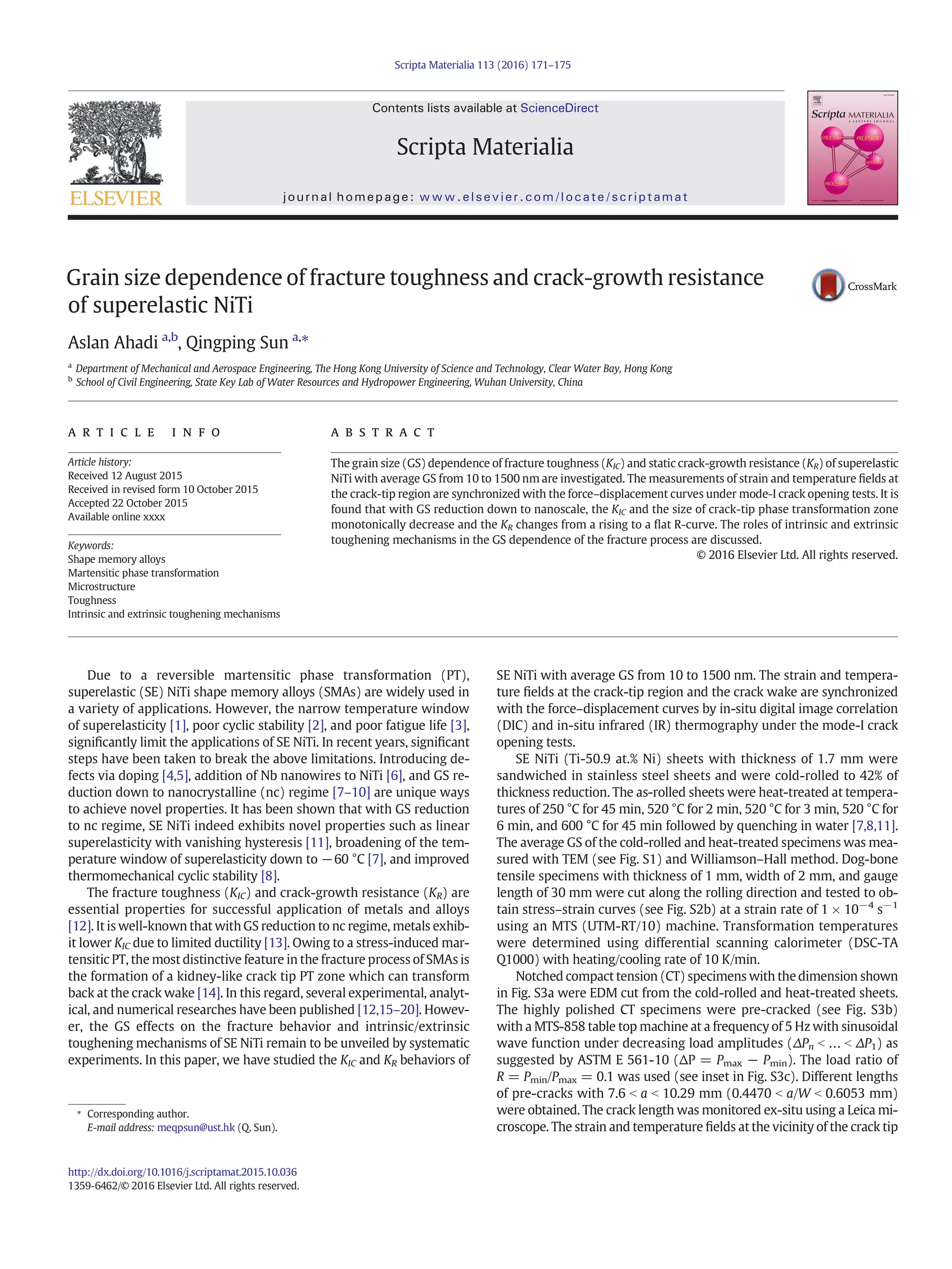 Grain size dependence of fracture toughness and crack-growth resistance ...