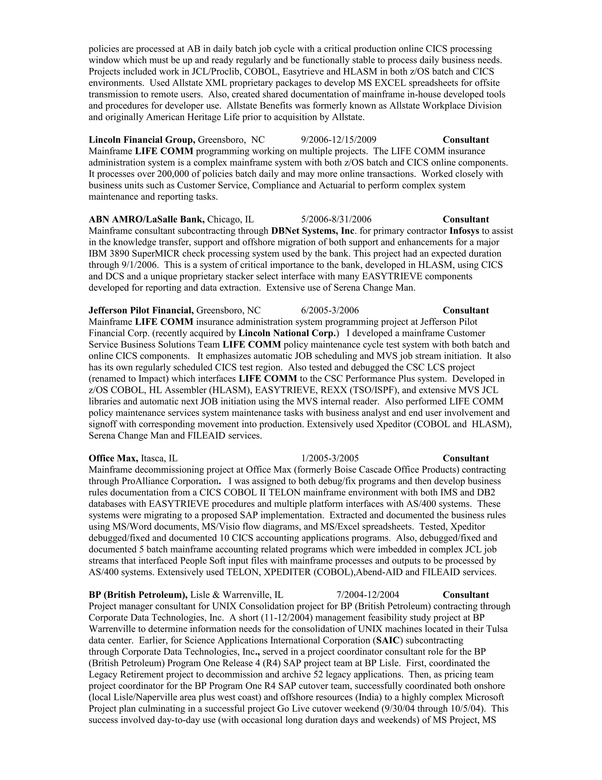 RichardRexPalace(Cobol,DB2 Lifecomm-Life70-doc) | DOC