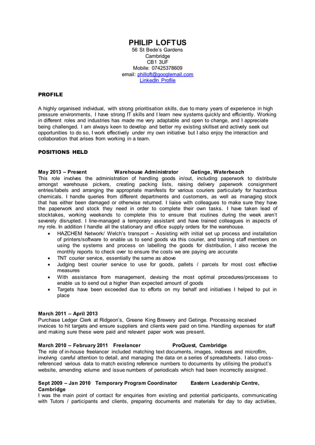 PHILIP LOFTUS updated | PDF