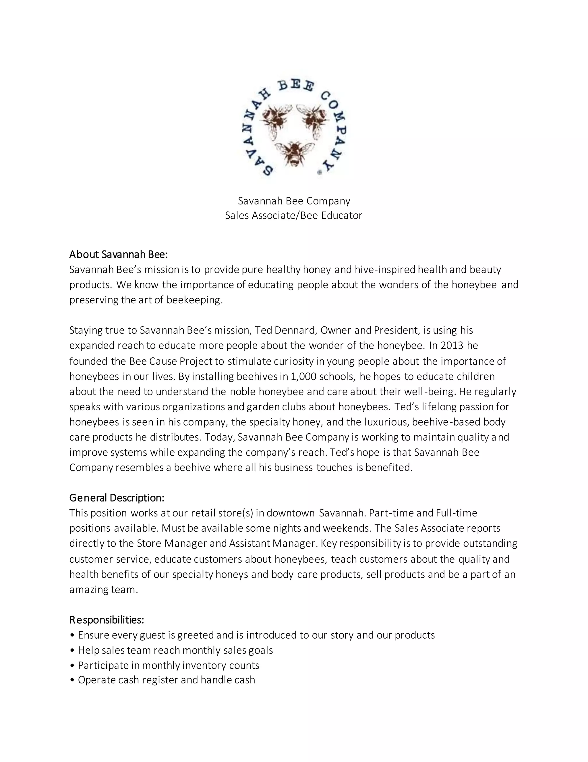 Bee Educator Description | PDF