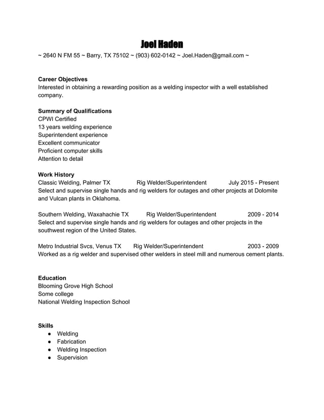JoelHadenResume | PDF