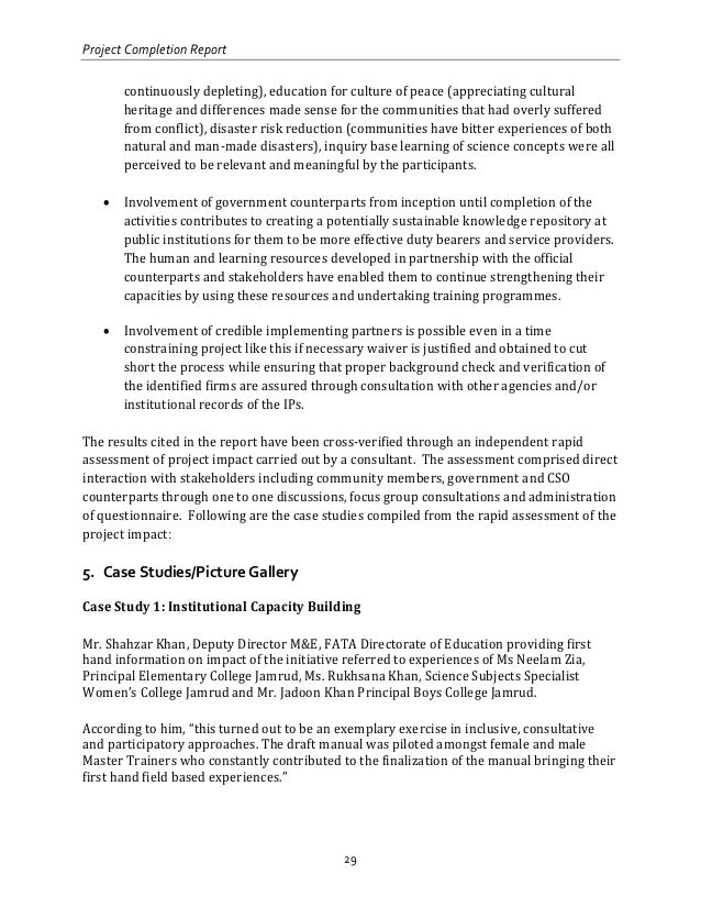 Project Completion Report 2014