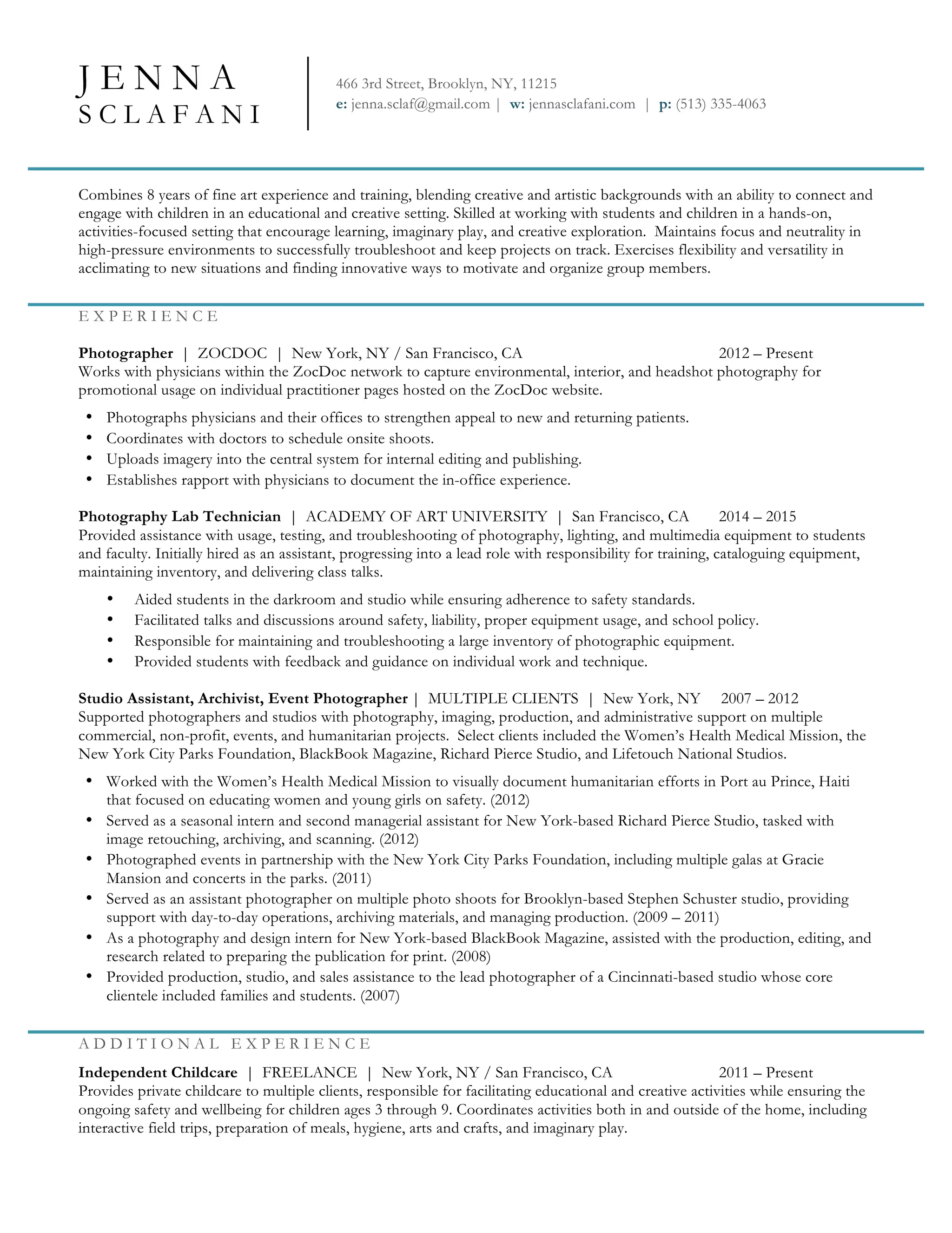 Jenna Sclafani - Resume - May2015 | PDF
