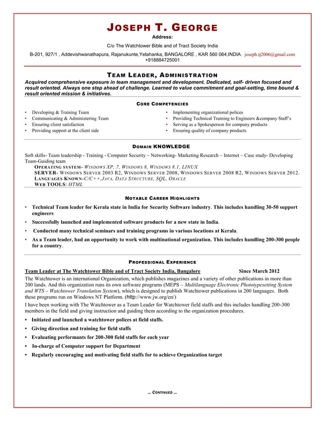 Joseph T. George CV | PDF | IT and Internet Support | Internet