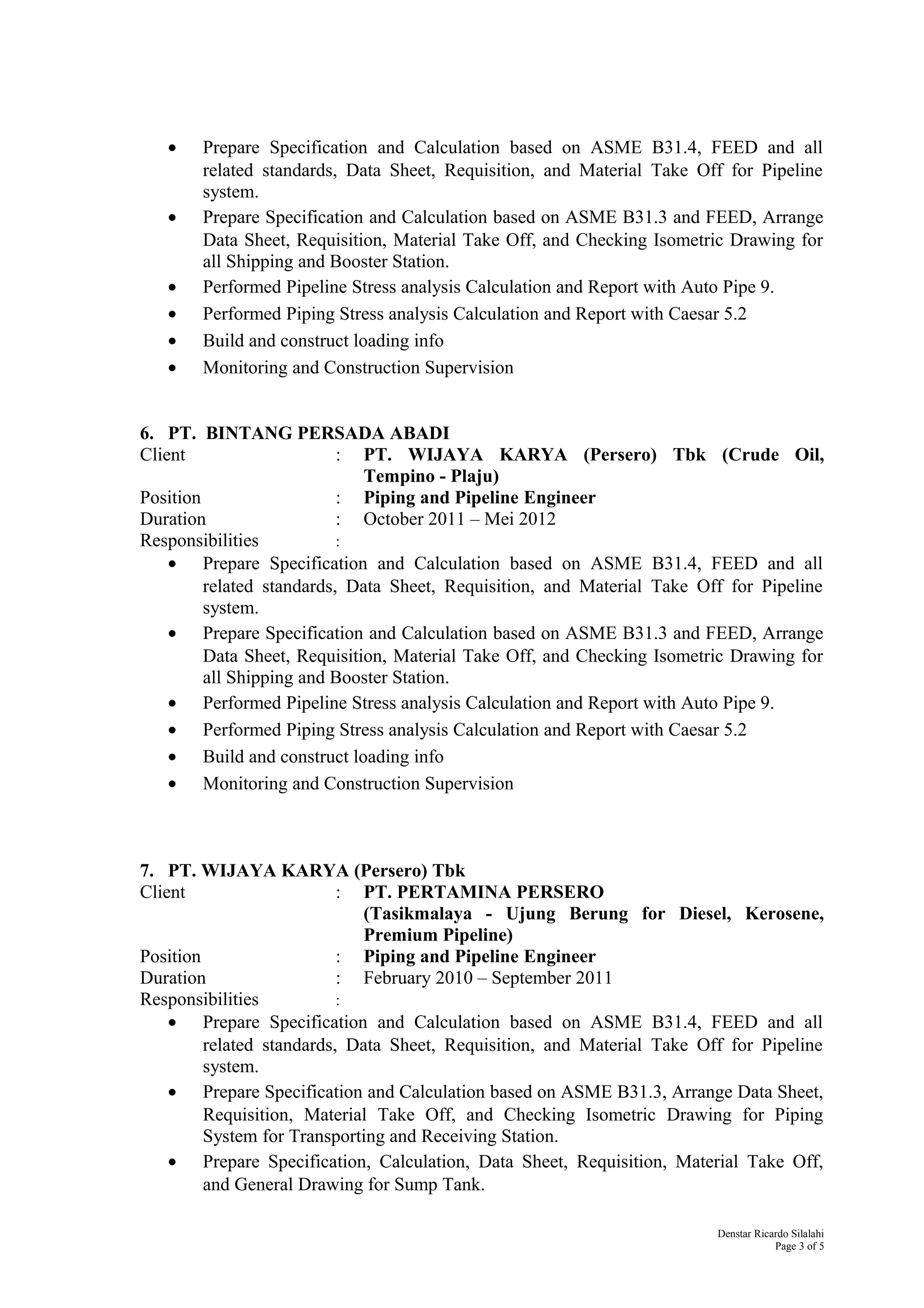 CV Denstar Ricardo Silalahi | DOC