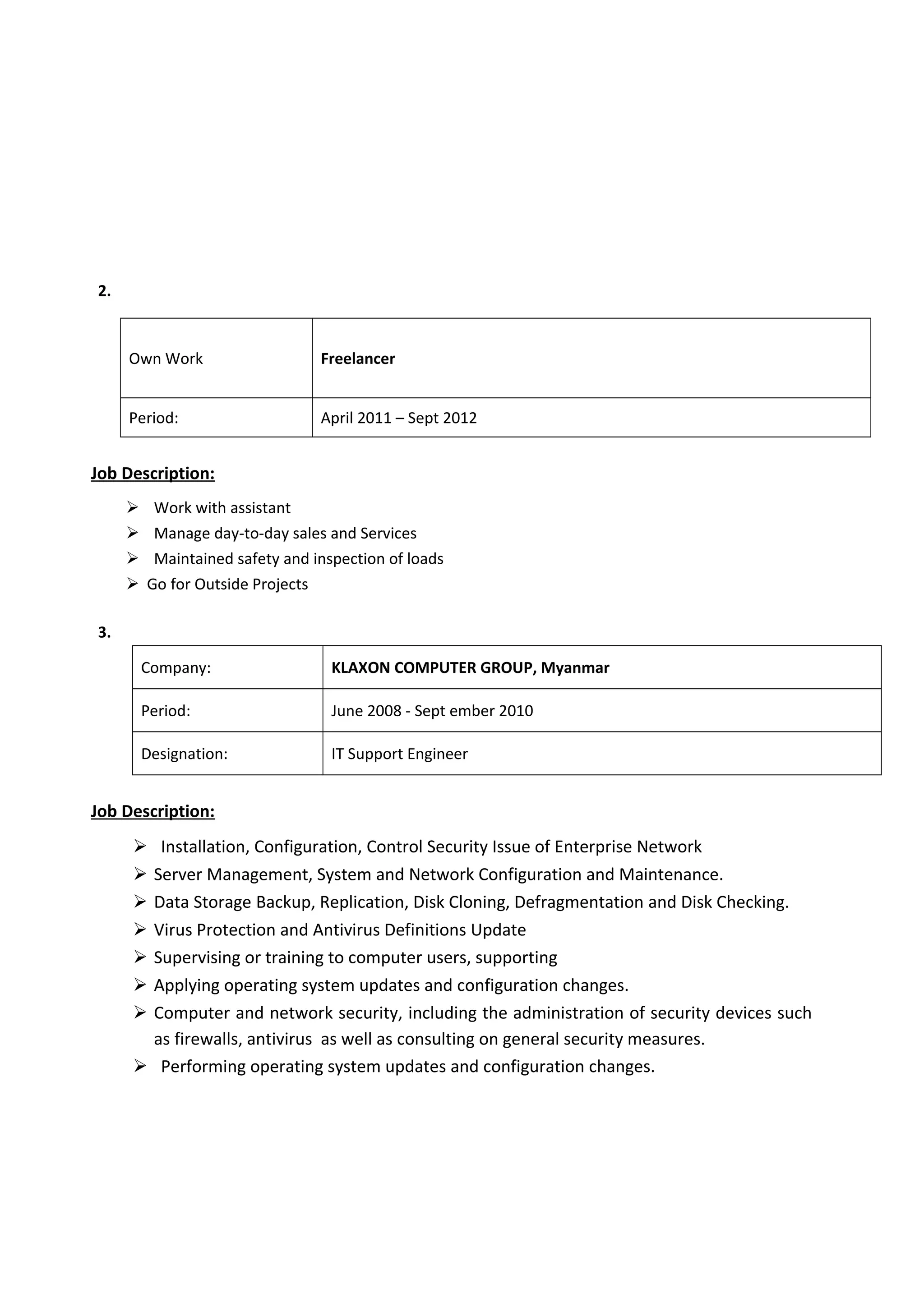 Han Min Soe's CV | DOC