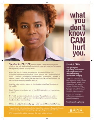 APTA Steph | PDF | Physical Therapy | Wellness