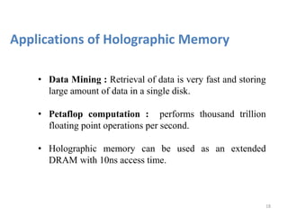 Holographic Memory System Storage Management M.B.A Project pptx | PPSX