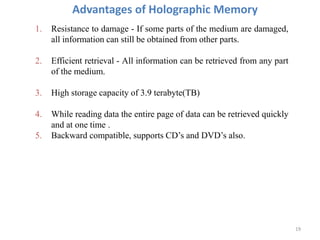 Holographic Memory System Storage Management M.B.A Project pptx | PPT