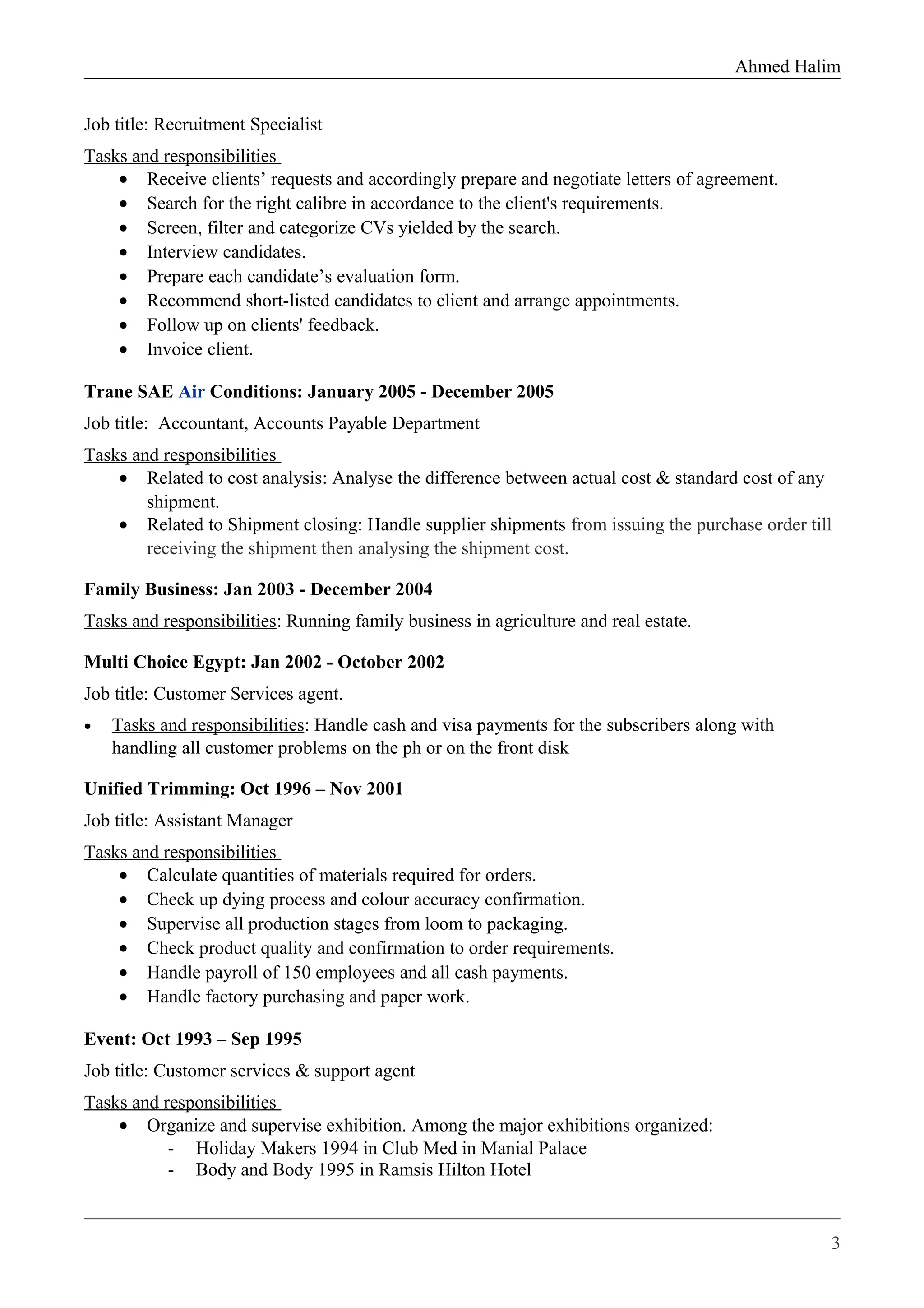 Ahmed halim CV