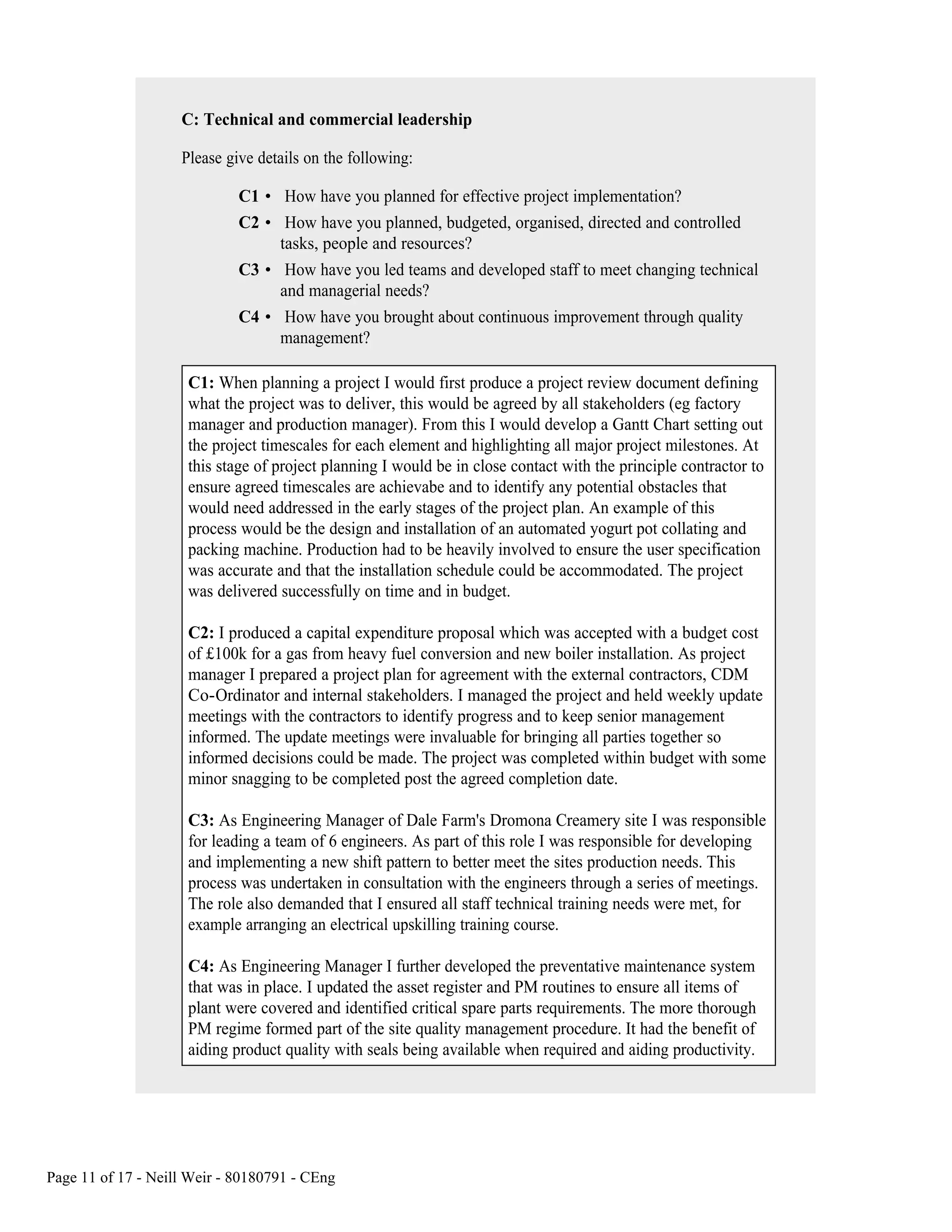 N. Weir (Final) CEng_AppForm03-10-2012_2310 | PDF