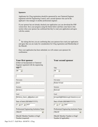N. Weir (Final) CEng_AppForm03-10-2012_2310 | PDF