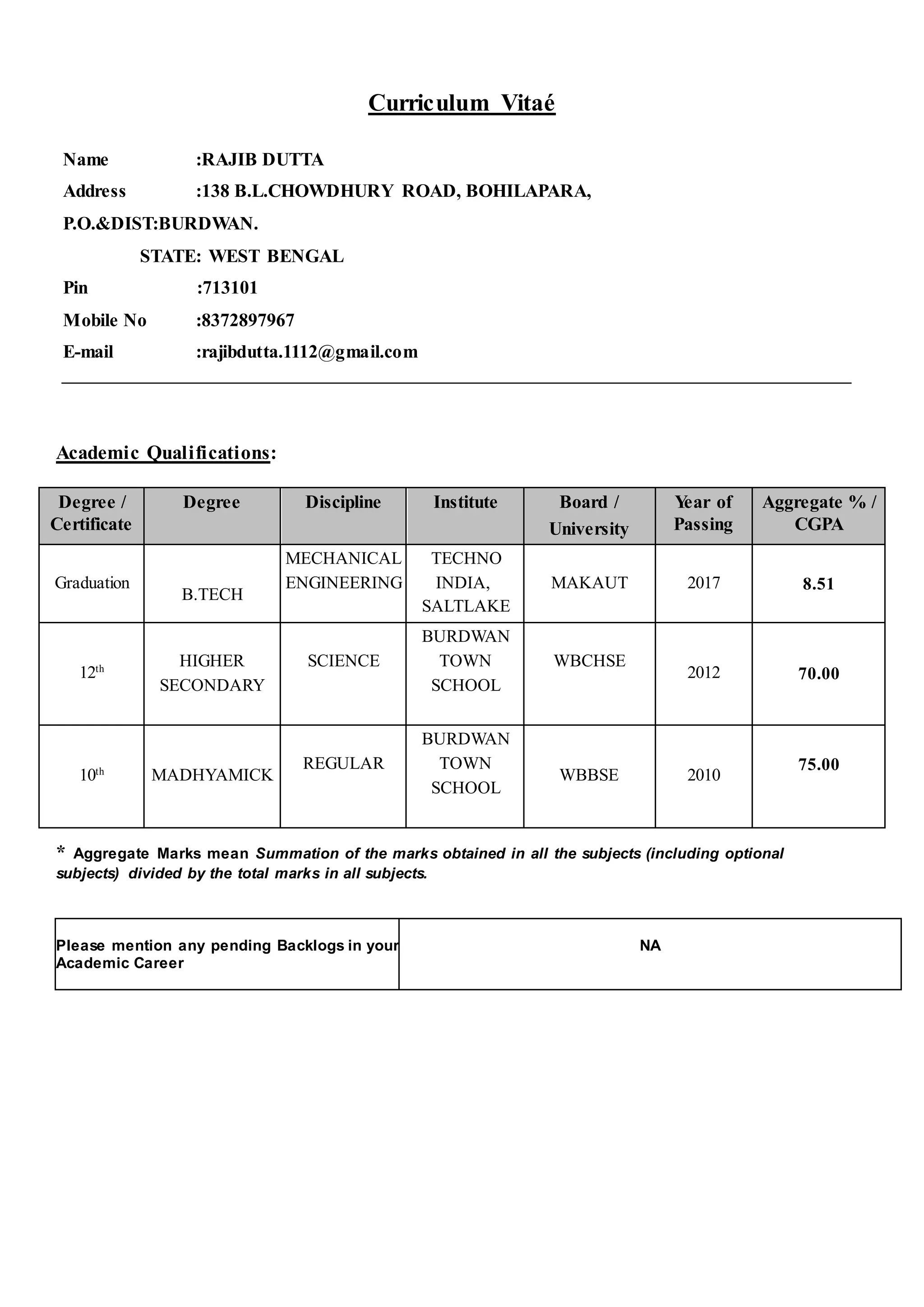 RAJIB CV | DOCX | Education