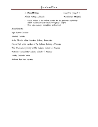 jonathan flinn resume | DOCX