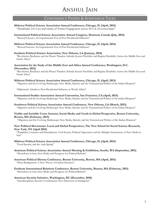 Anshul Jain CV - Fall 2014 gen | PDF