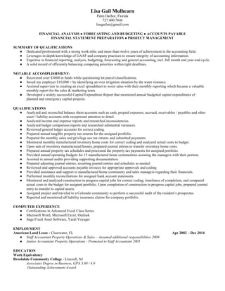 Lisa Gail Mulhearn Resume Dec 2015 | PDF