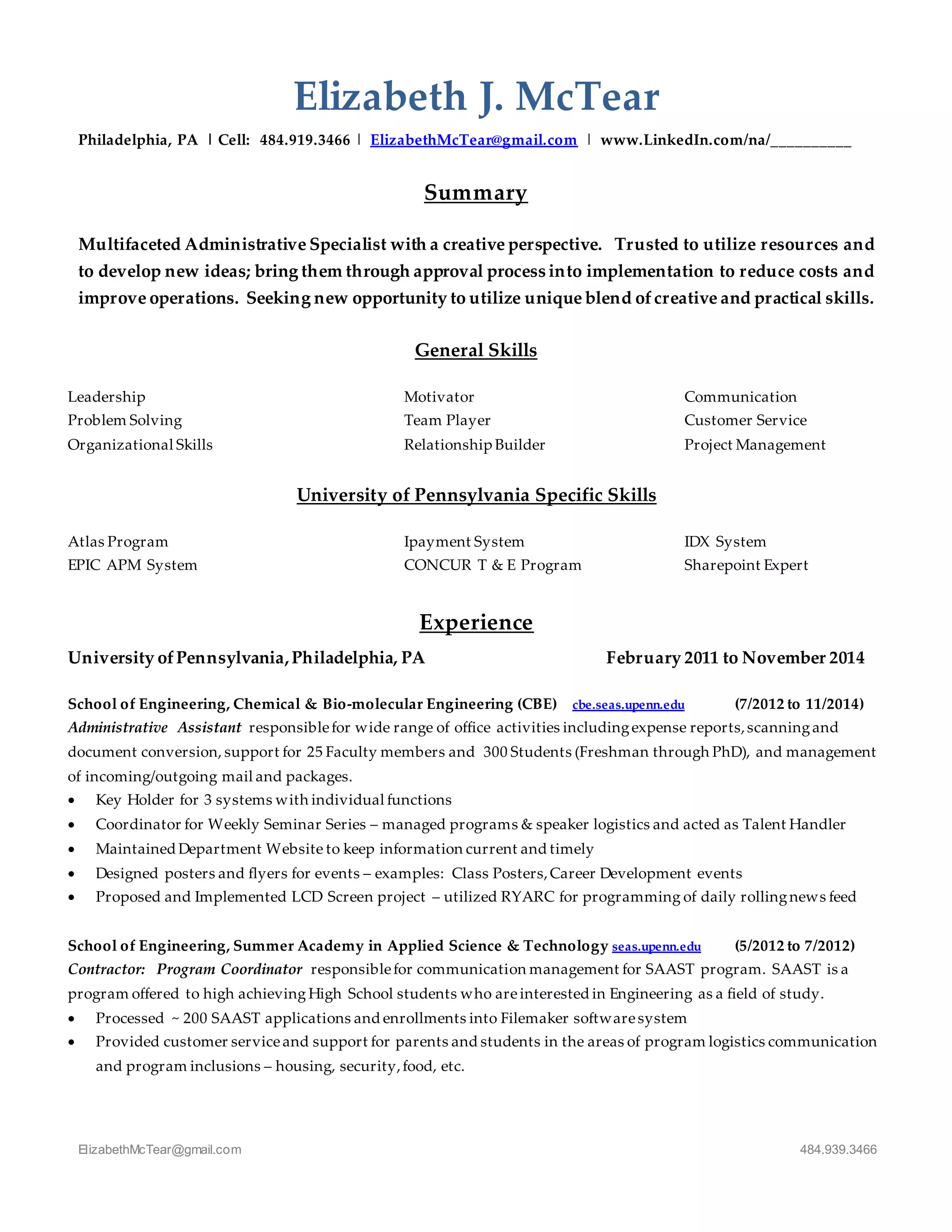 Elizabeth McTear Dec 2014 Resume | DOCX