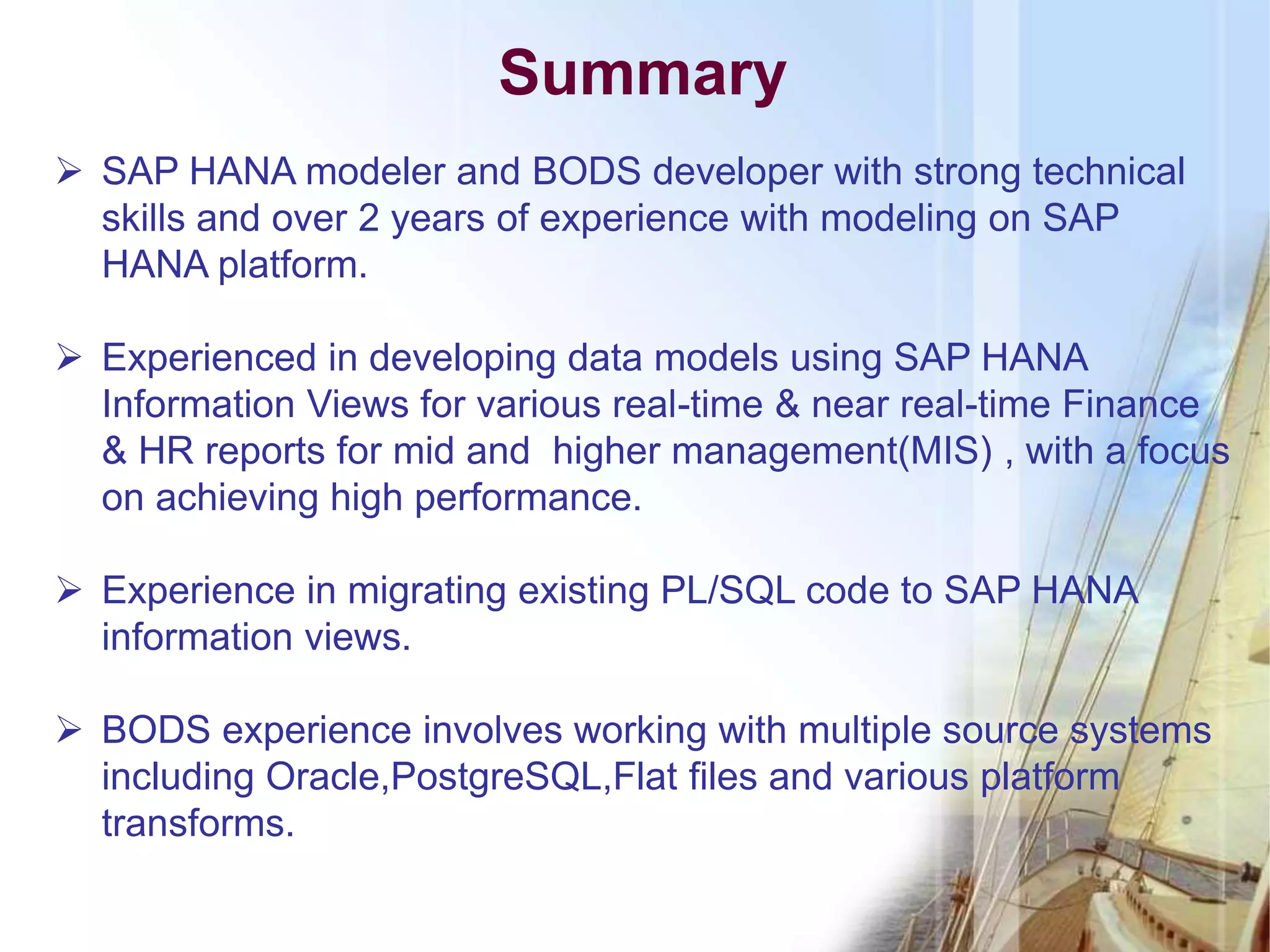 Upamanyu_Mukherjee_SAP_HANA_resume | PPT