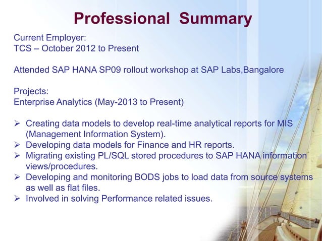 Upamanyu_Mukherjee_SAP_HANA_resume | PPT