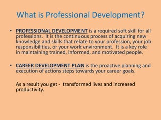 The Importance of Professional Development Powerpoint Outline | PPT