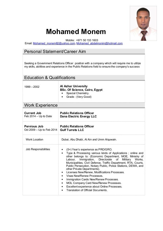 Mohamed Monem CV