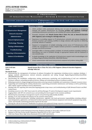 Atul Verma Updated | DOCX | IT and Internet Support | Internet
