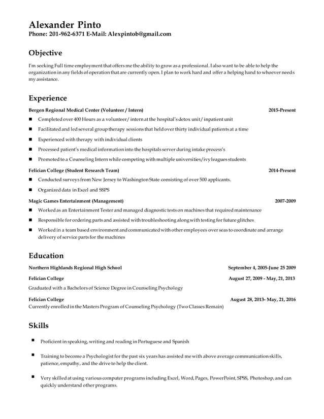 Alex's Resume | PDF