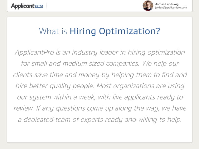 ApplicantPro ATS Overview | PPT