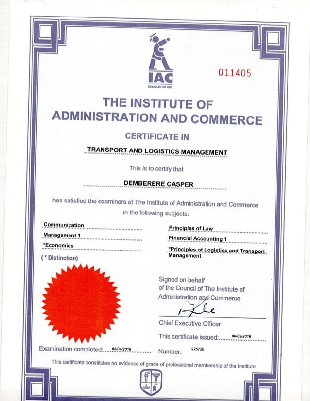 t& l certificate