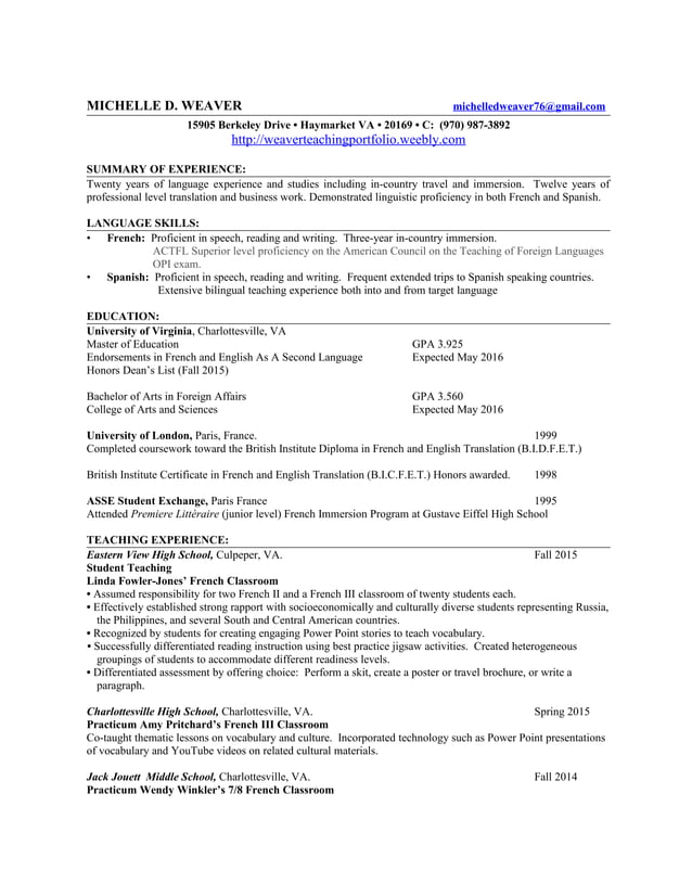 teaching resume | PDF