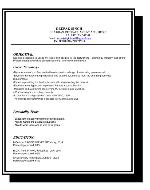 Deepak Resume N | DOC