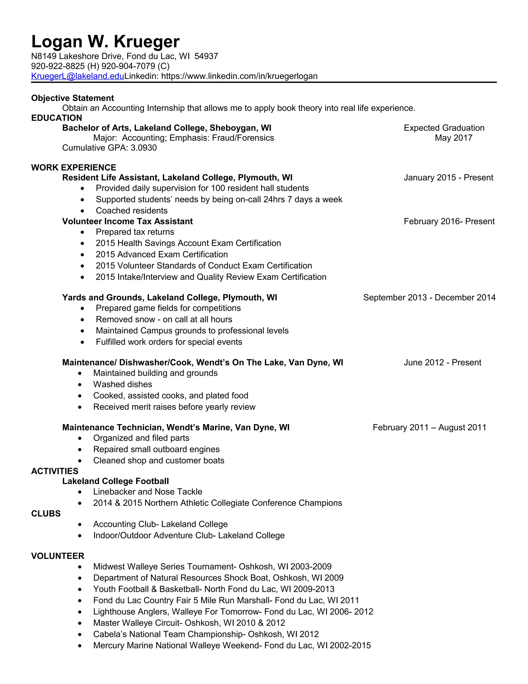 Logan Krueger Resume | DOC