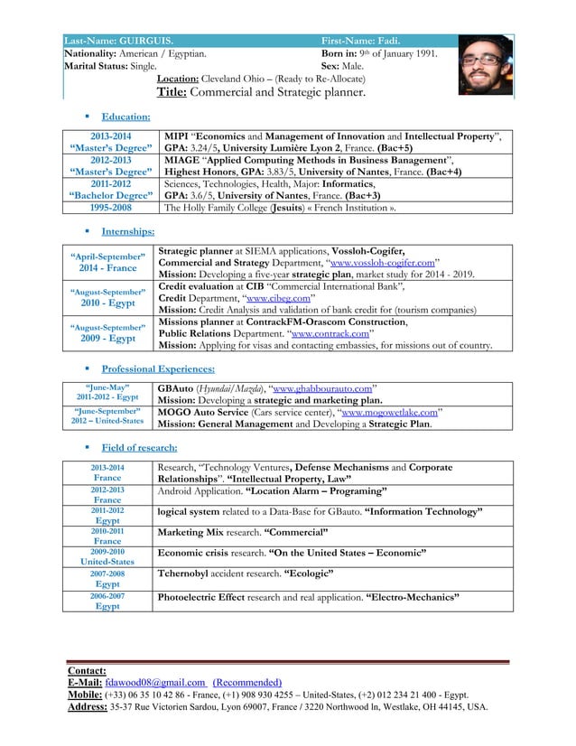 GUIRGUIS Fadi - CV - English | PDF