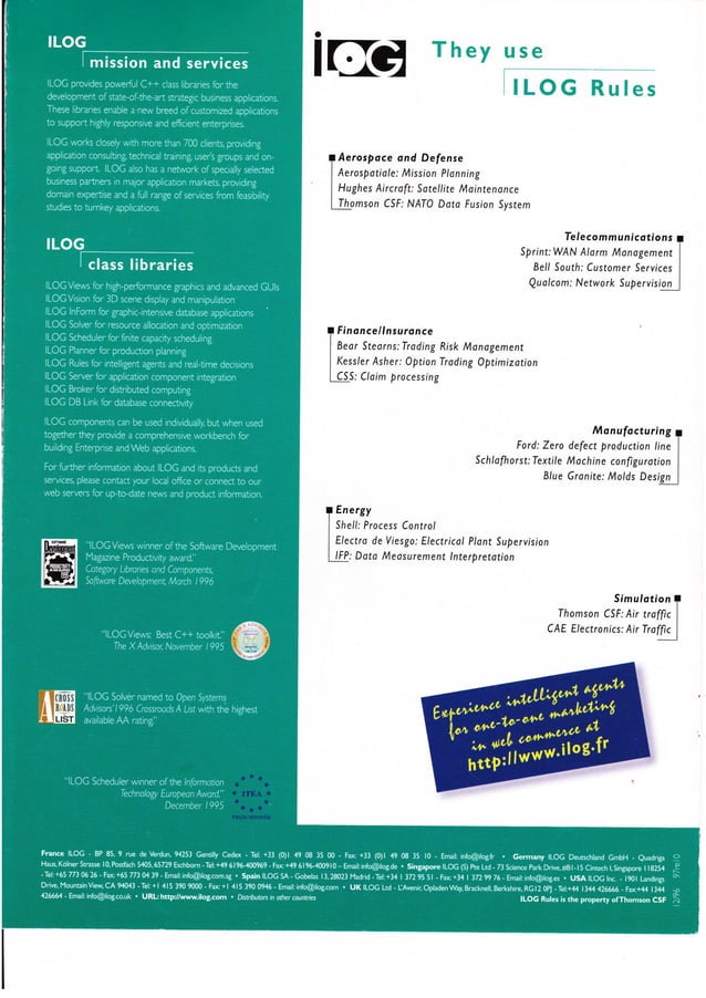 1996 ILOG Rules datasheet | PDF