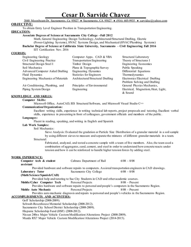 9-1-15 lab 1 resume Final Draft | DOCX