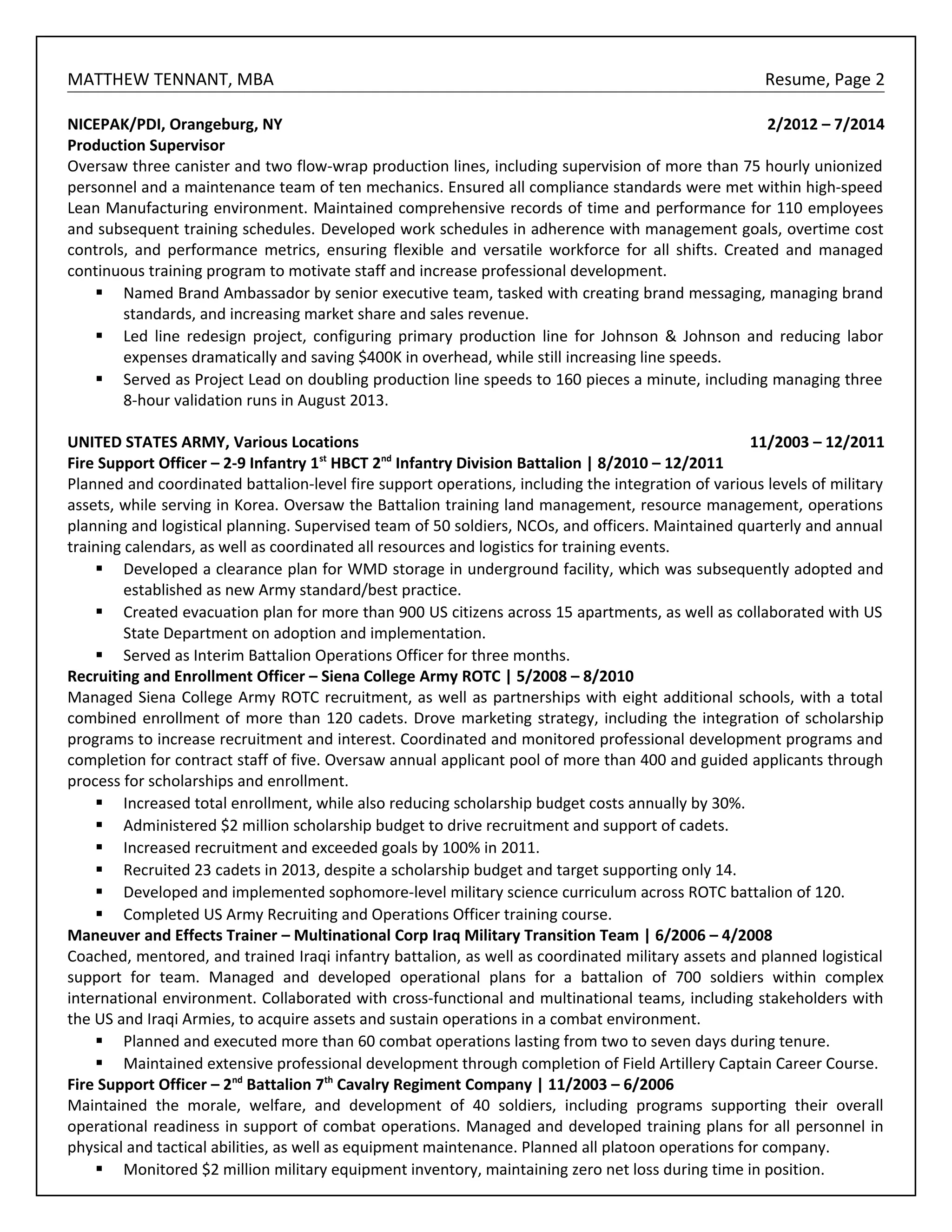 Matthew Tennant resume | PDF