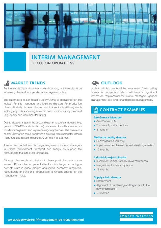 Presentation Robert Walters Interim Management Operations