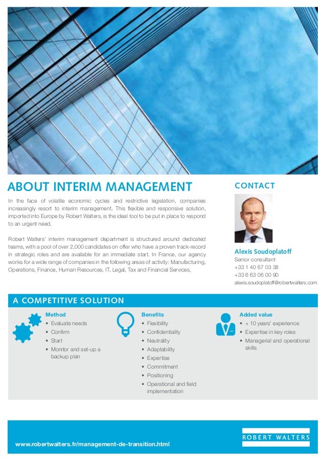 Presentation Robert Walters Interim Management Operations