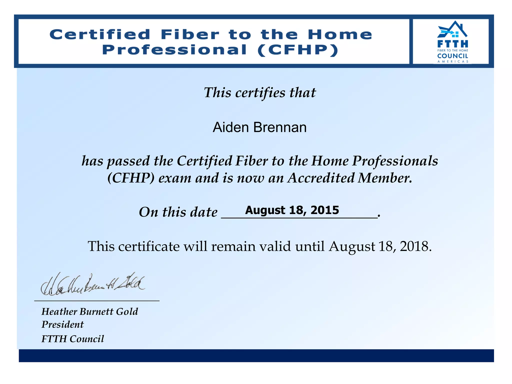 BrennanCFHP Certificate | PDF