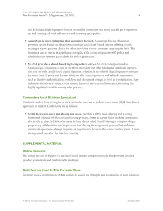 The Forrester Wave: E-Ssignatures, Q2 2013 | PDF