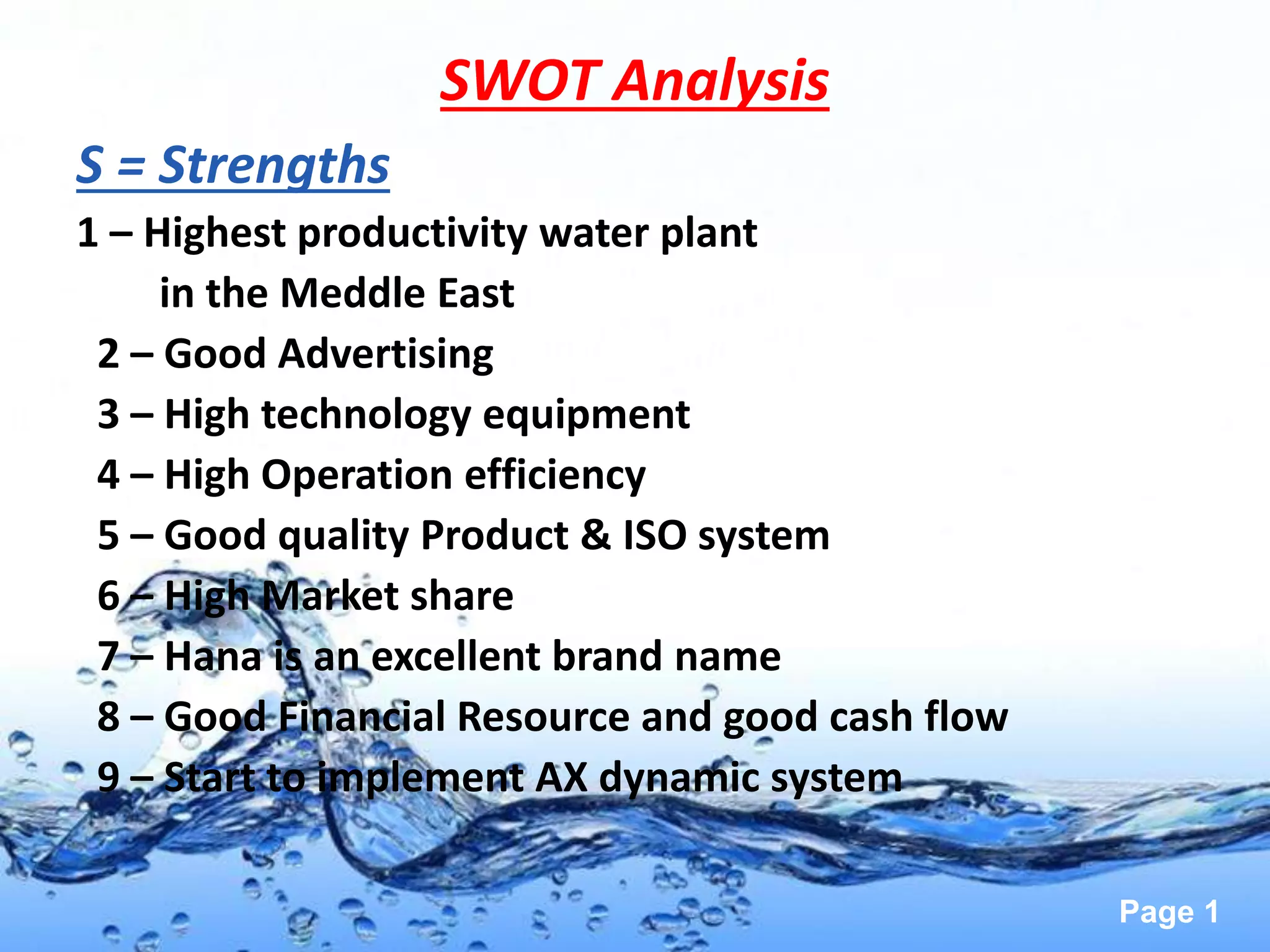 Plant Water SWOT analysis | PPTX