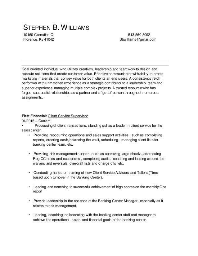 The resume for Stephen