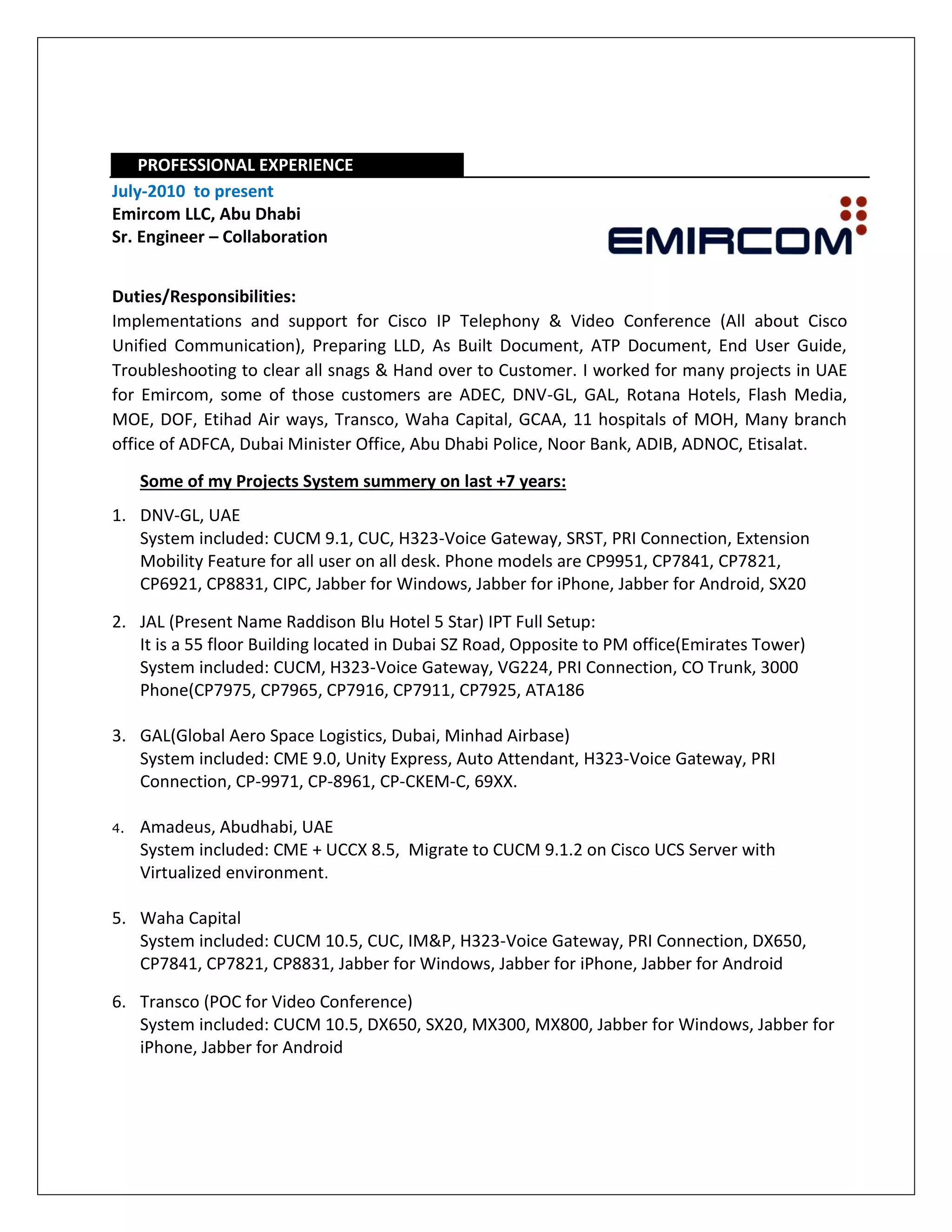 CV-of-Saif-CCIE-Collaboration | PDF