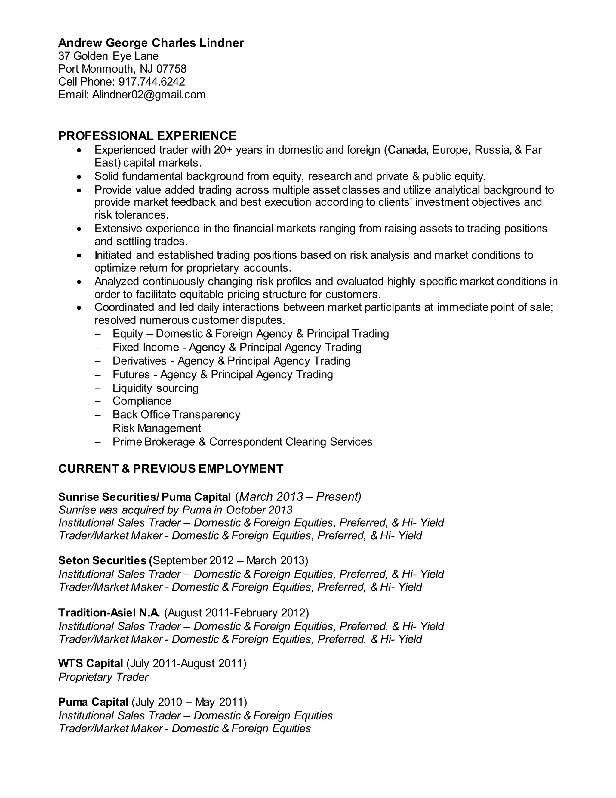 Andrew Linder CV2 november 2014 | PDF