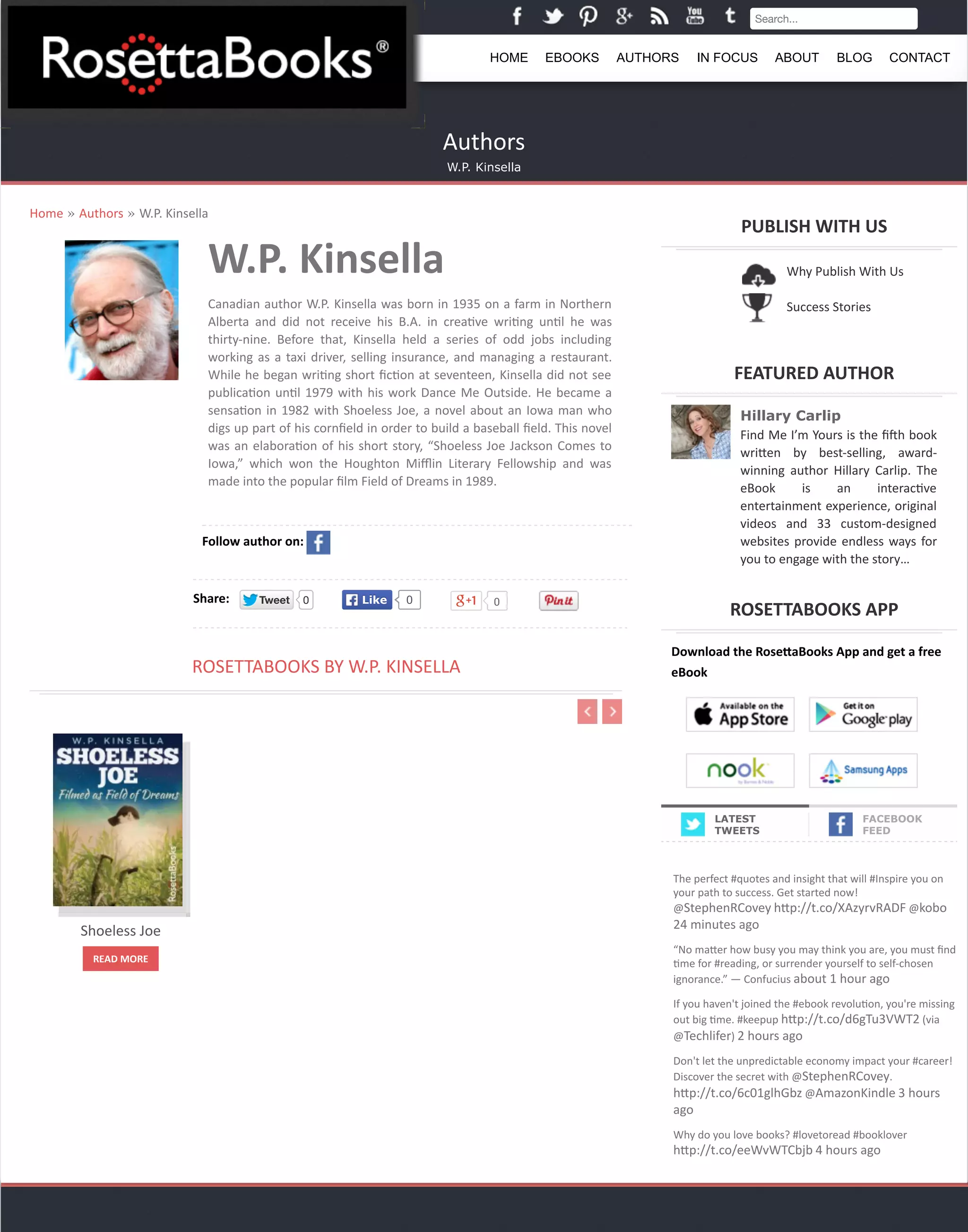 W.P. Kinsella - RosettaBooks | PDF